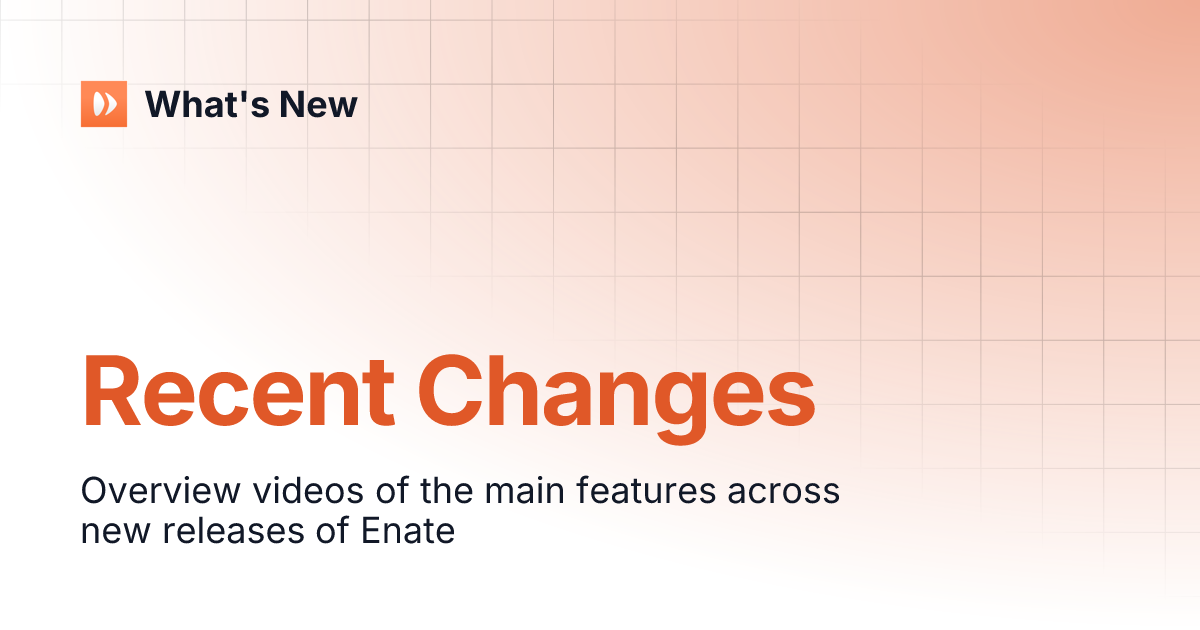 Recent Changes | What's New